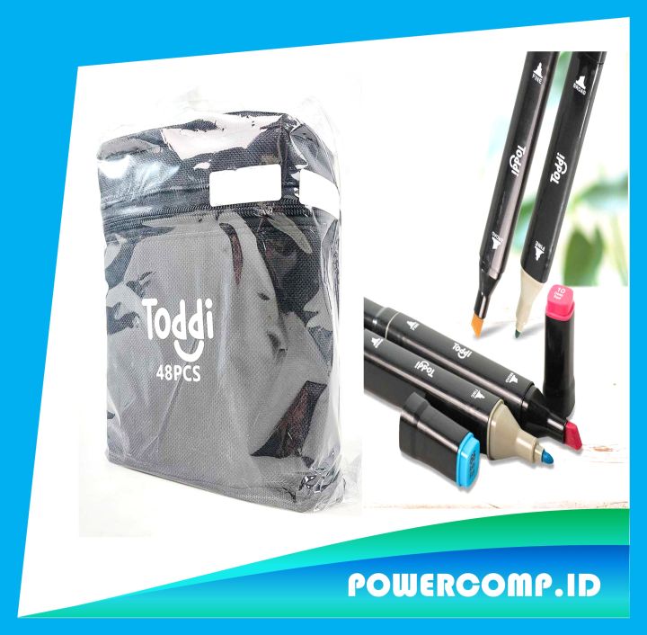 Toddi CY-006 Warna Spidol Permanen Spidol Warna Warni Spidol 1 Pack 48 ...
