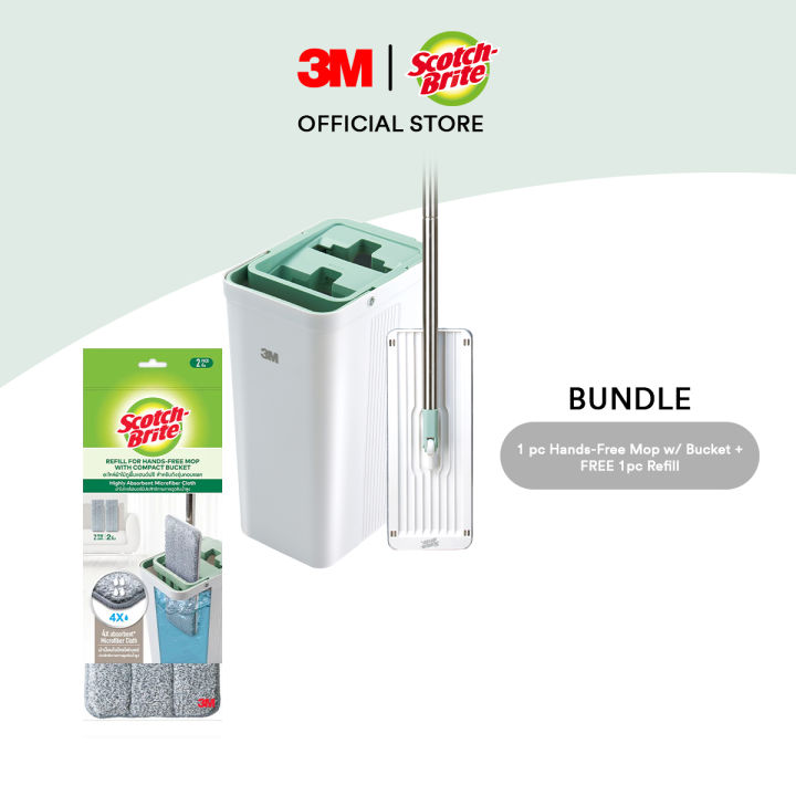 [BUNDLE] 3M™ Scotch Brite™ Hands Free Mop Bucket Asia 1set +Scotch ...