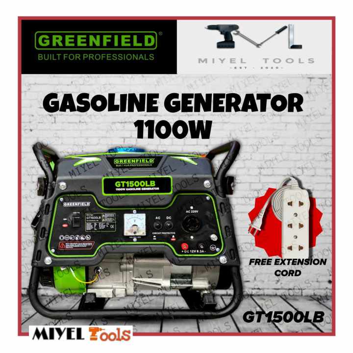 GREENFIELD Gasoline Generator 1100W 5L Recoil Start GT1500LB FREE ...