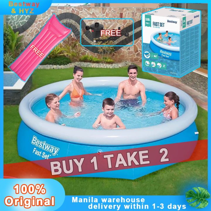 HYZ&Bestway Swimming Pool Family Big Size Inflatable Round Swimming ...