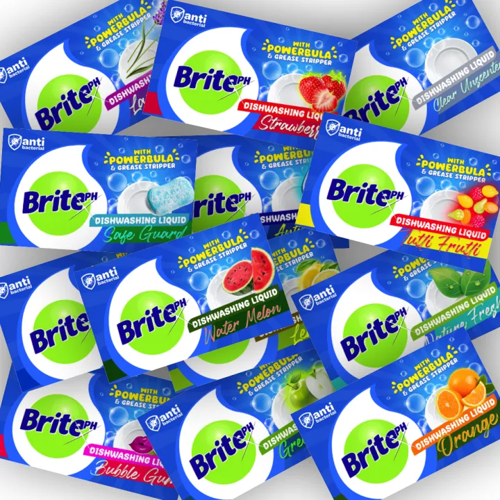 90pcs BritePH Logo Dishwashing Liquid NOT CUT Sticker Labels ₱iso Lang ...