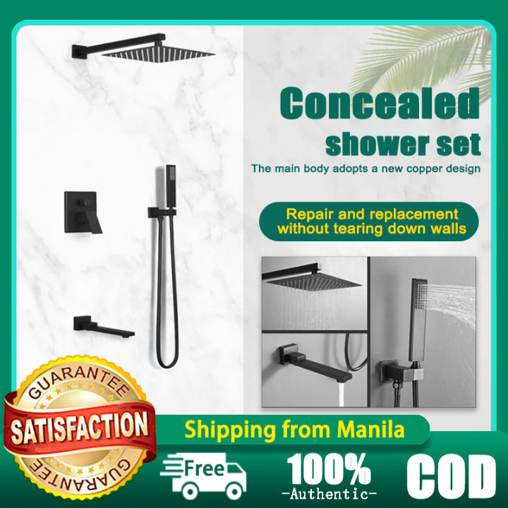 TIMO Concealed Shower Set with Adjustable Hand & Wall-Mounted ...