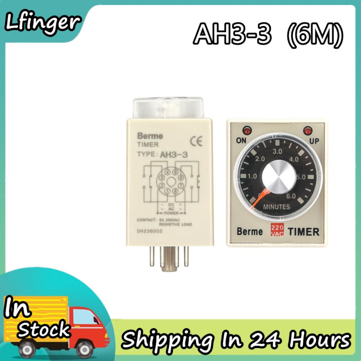 220VAC 6/10/30/60 Minutes Power On Delay Timer Time Relay AH3-3 | Lazada PH