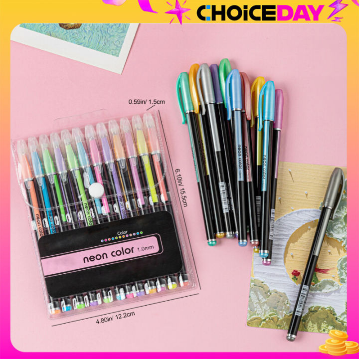 Hot sale 2*12 color Glitter Gel Pen Pastel Metal plastic highlighter ...