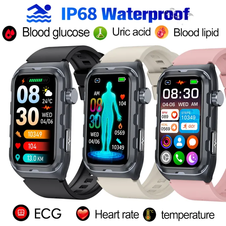 TK79 Smart Watch Pulse Therapy ECG Blood Glucose Blood Lipid Uric Acid ...