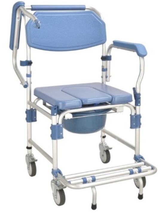 4-in-1 Aluminum Commode Chair with Wheels | Lazada PH