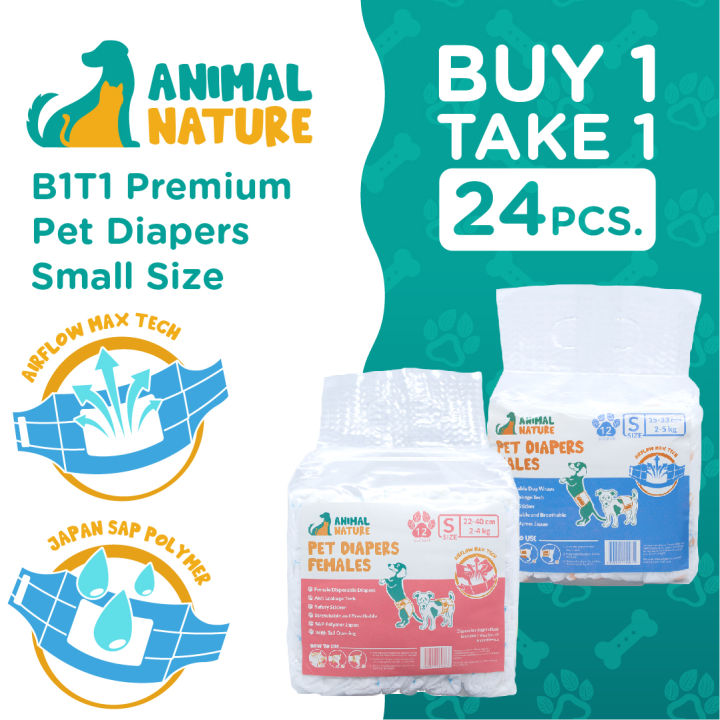 B1T1 Animal Nature Premium Pet Diapers Japan SAP Tech 24 Pieces Male ...
