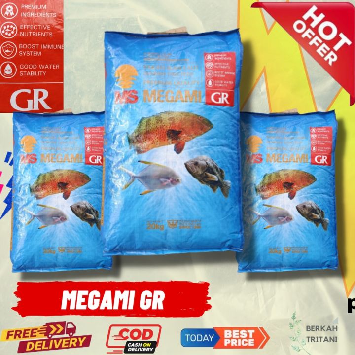 MEGAMI GR 10Kg Pakan Pelet Ikan Kerapu Ikan Laut Ikan Predator Protein ...