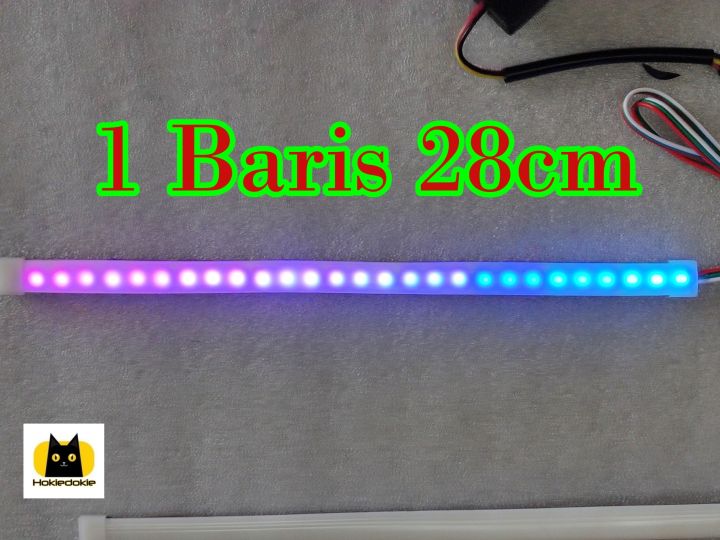 Led plat nomor RGB motor pelangi 28cm 1 baris ala bus malam | Lazada ...