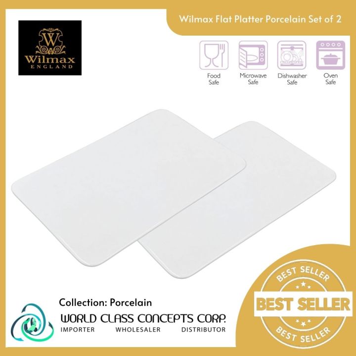 Wilmax Flat Platter Porcelain ( Set of 2 )(SM) | Lazada PH
