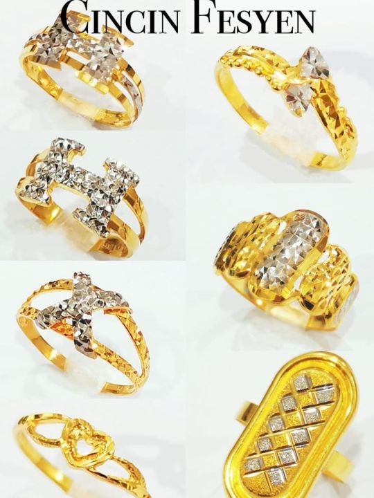 Merdeka 916 Gold Minimalist Rings Collection / Cincin Fesyen Bajet Emas ...