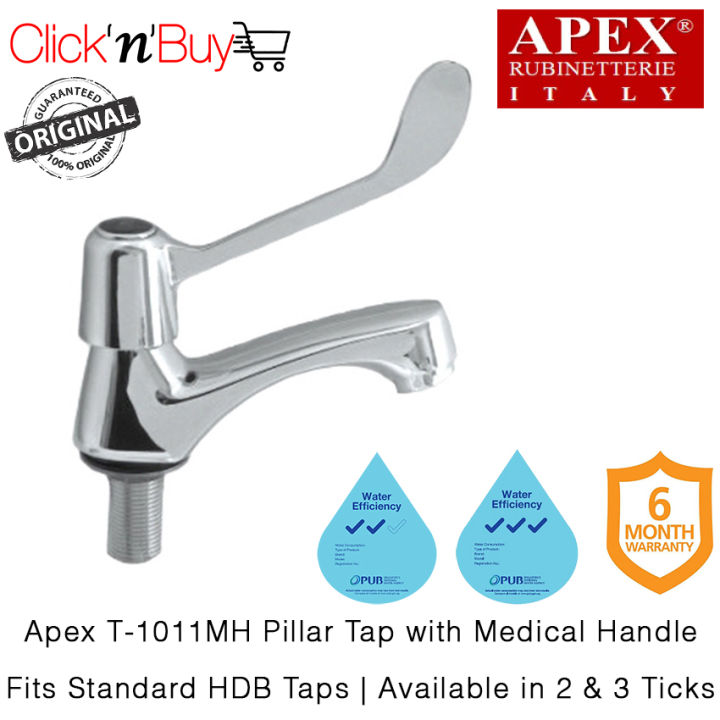 Apex T‐1011MH Pillar Tap with Medical Handle. Fits most HDB taps of 1/2 ...