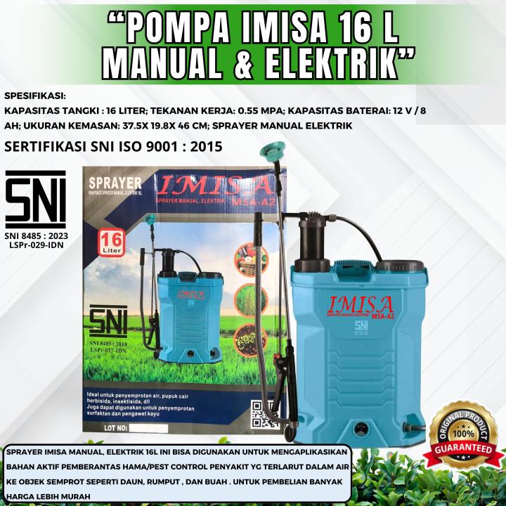 POMPA SPRAYER 16-LITER MSA MANUAL & ELEKTRIK 2 IN 1 120psi BERGARANSI ...