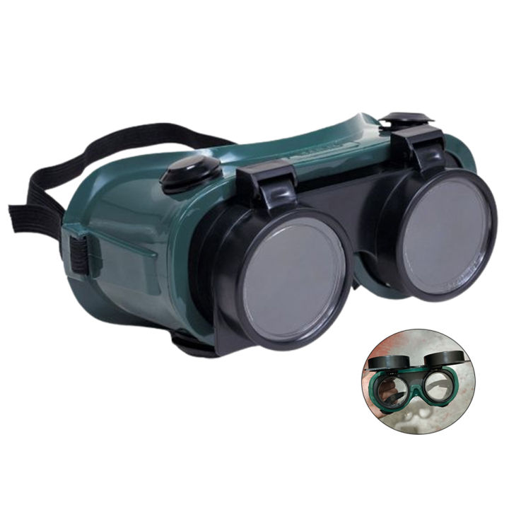 Kacamata Goggle Las /Kacamata Las Double Bulat/Flip Up Kaca Mata ...