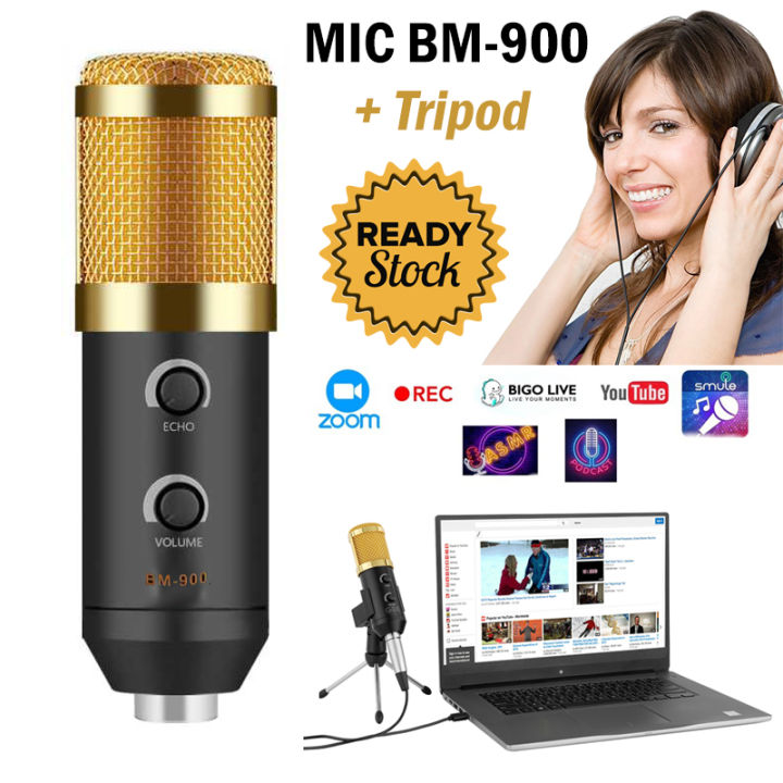 Professional Condenser Microphone BM-900 with Mini Tripod Stand Mic ...