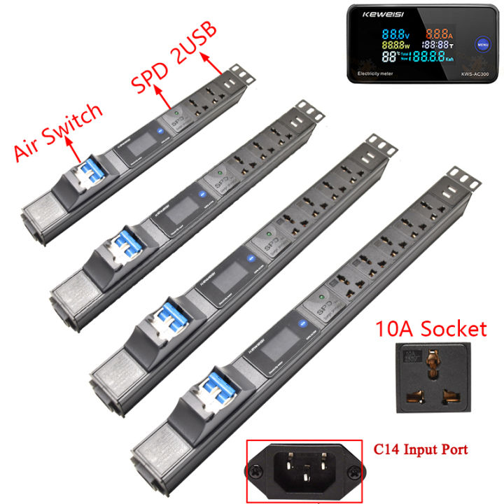Power Distribution Unit Pdu Power Strip Unit For Data Cabinet Rack C14 Interface 16a Air