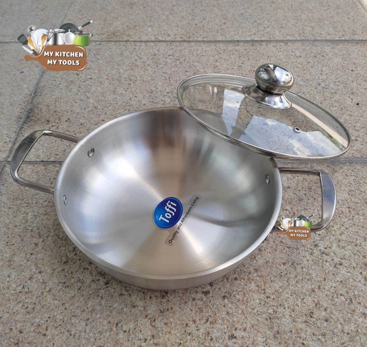 Toffi High Quality Stainless Steel Double Handle Deep Pot with Cover ...