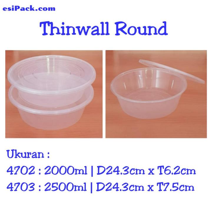 Thinwall Round Yus 2000ml - Mangkok Plastik isi 30pcs | Lazada Indonesia