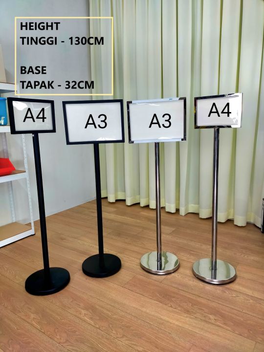STAINLESS STEEL SIGNBOARD STAND A4 & A3 | Lazada