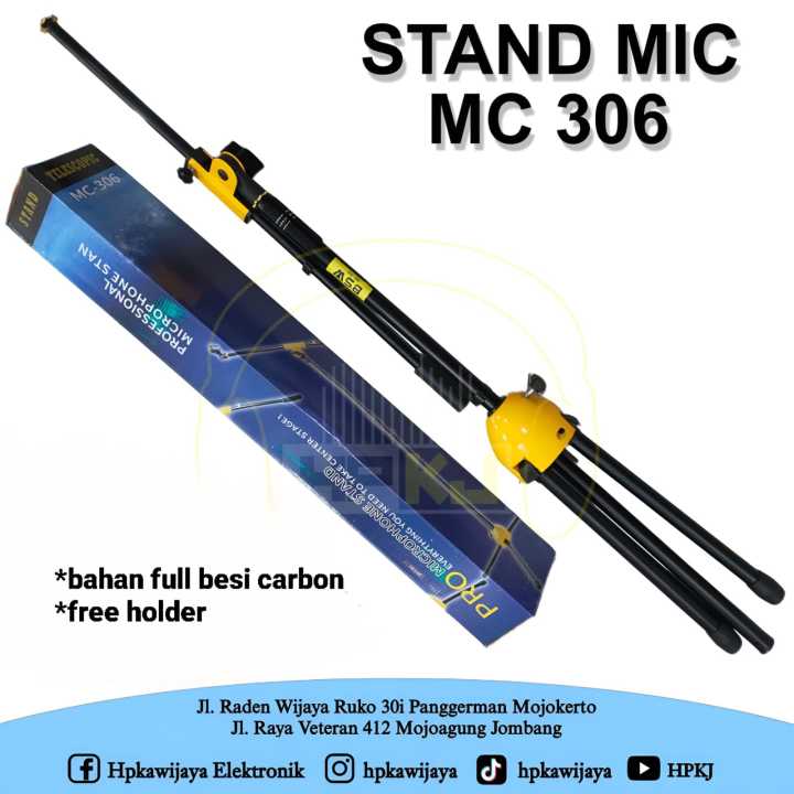 STAND MIC TELESCOPIC MC-306 Stand microphone MC - 306 | Lazada Indonesia