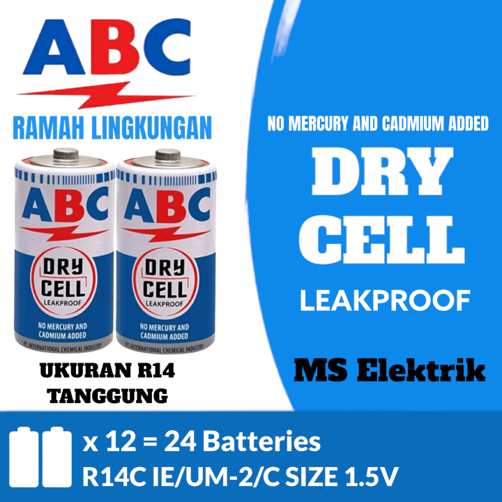 ( PAKET ISI 24 PCS ) Baterai / Battery ABC R14 / Type C C2 / Ukuran ...