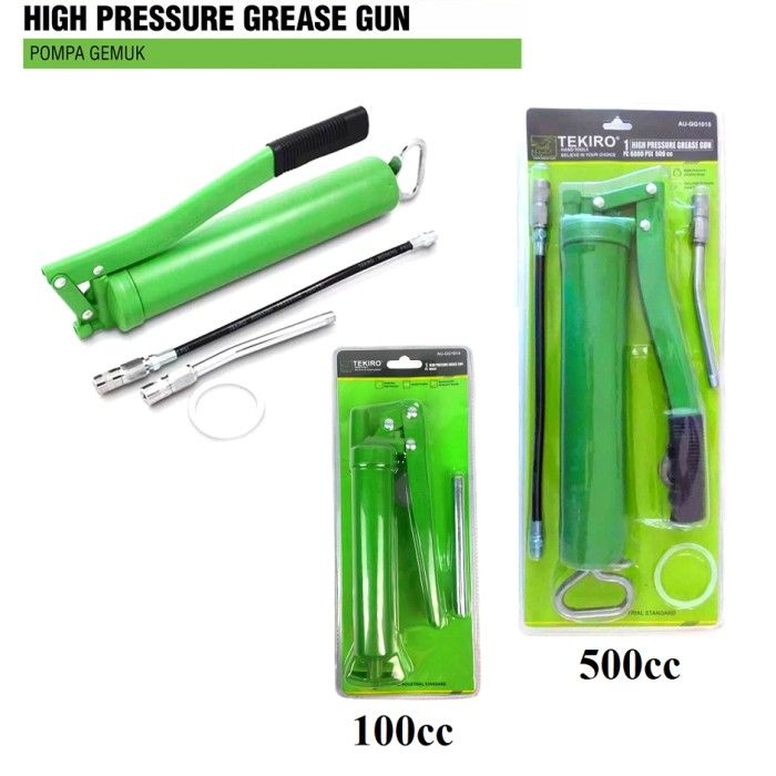 TEKIRO HAND GREASE GUN 500CC/ POMPA GEMUK TANGAN PISPOT 100CC/POMPA ...