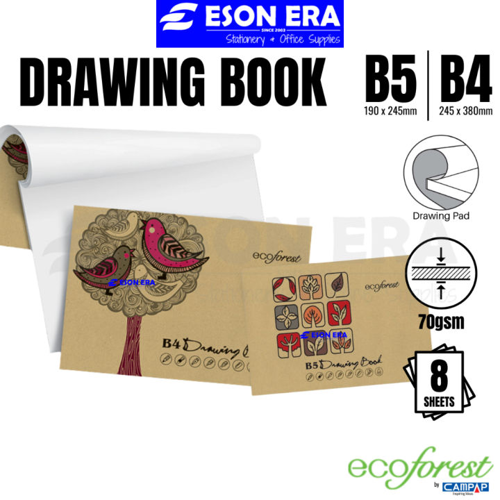 Ecoforest Drawing Book 70gsm B4/B5 Kraft Cover CF8601/CF8602 Drawing ...