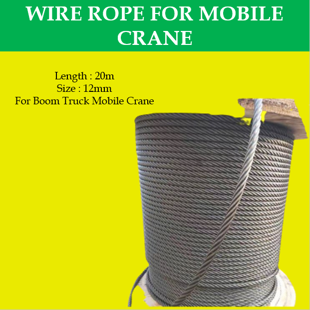 MAGO 20m 12mm for Boom Truck Mobile Crane 35*7 series Wire Rope non ...