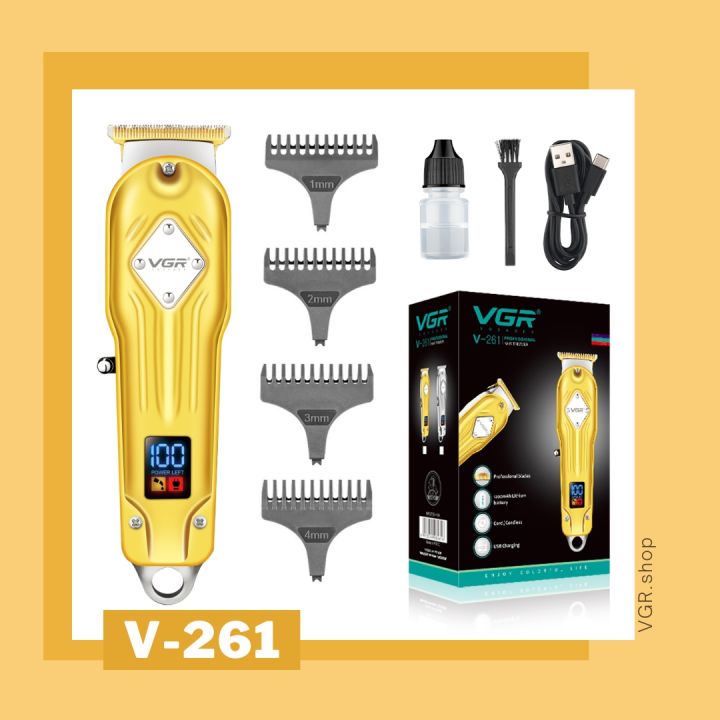 ปัตตาเลี่ยนตัดผมกันขอบแกะลายไร้สาย VGR-V 261 ปัตตาเลี่ยนตัดผมหน้าจอLED ...