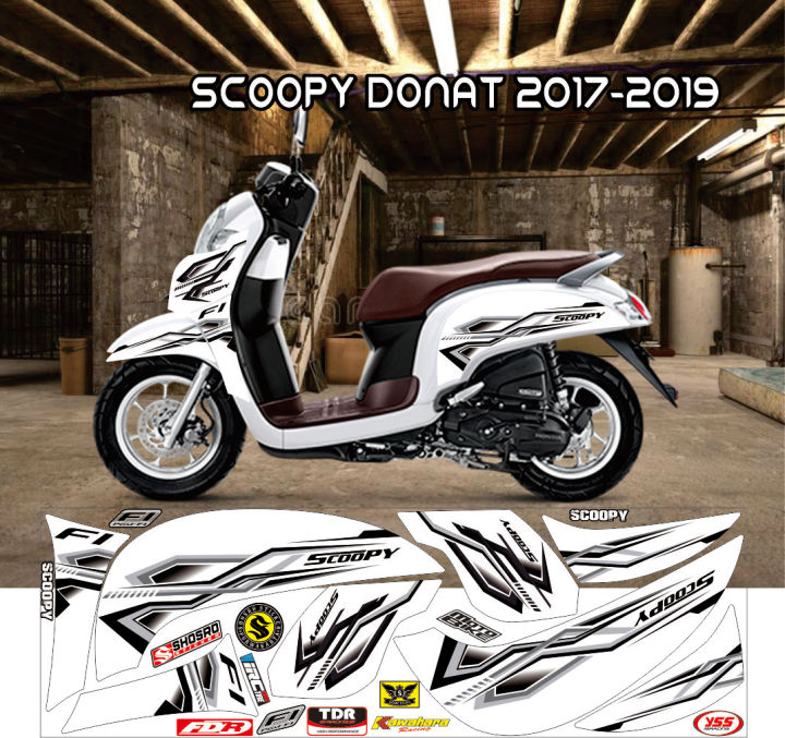 STRIPING MOTOR HONDA SCOOPY FI 2018 SCOOPY DONAT VARIASI STRIPING ...