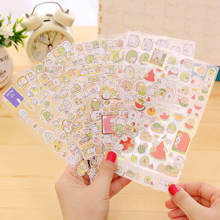 8 Sheets Adorable Cartoon Corner Creature Series Stickers Scrapbook ...