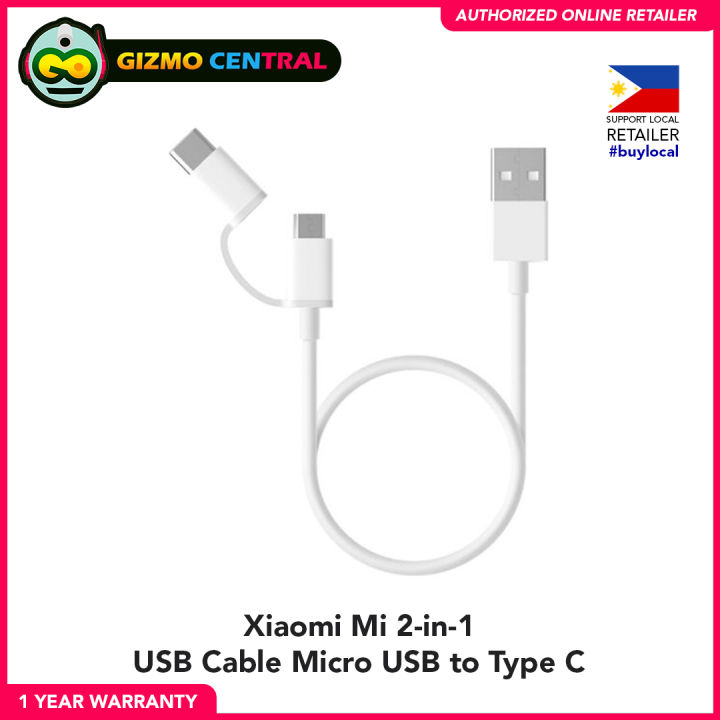 Xiaomi Mi 2-in-1 USB Cable Micro USB to Type C (100 cm / 30 cm) | Lazada PH