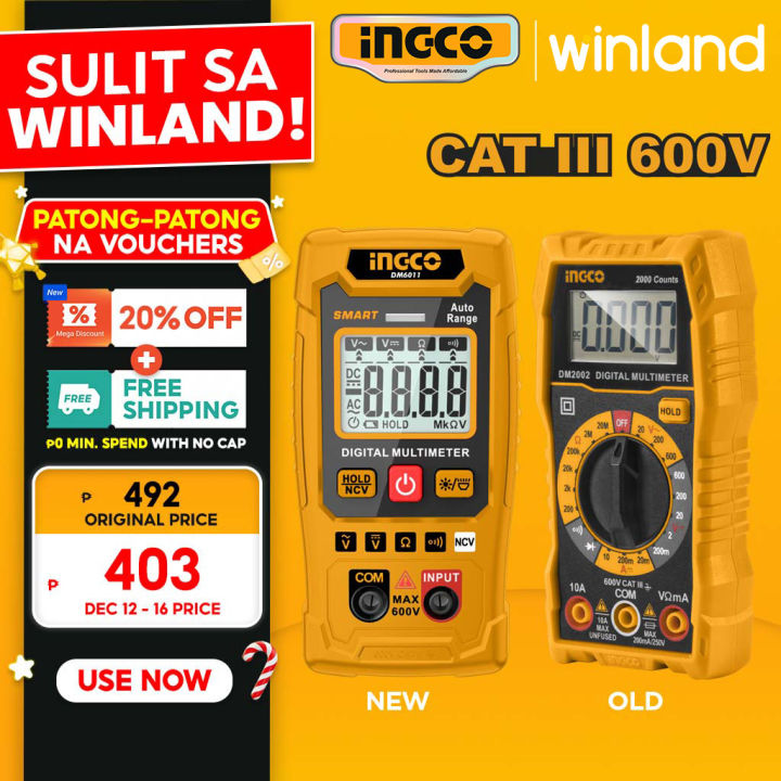 Ingco by Winland Digital Multimeter Tester Multi Tester for Electrical ...