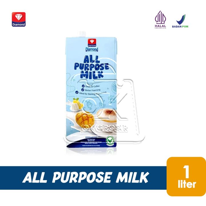 (1 Liter) Diamond ALL PURPOSE MILK Susu UHT Creamy & Better Foaming ...