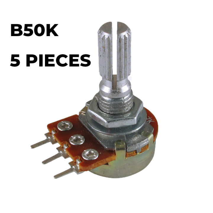 5pcs 3 Pins B50K Potentiometer Volume Control Stereo Potentiometer ...