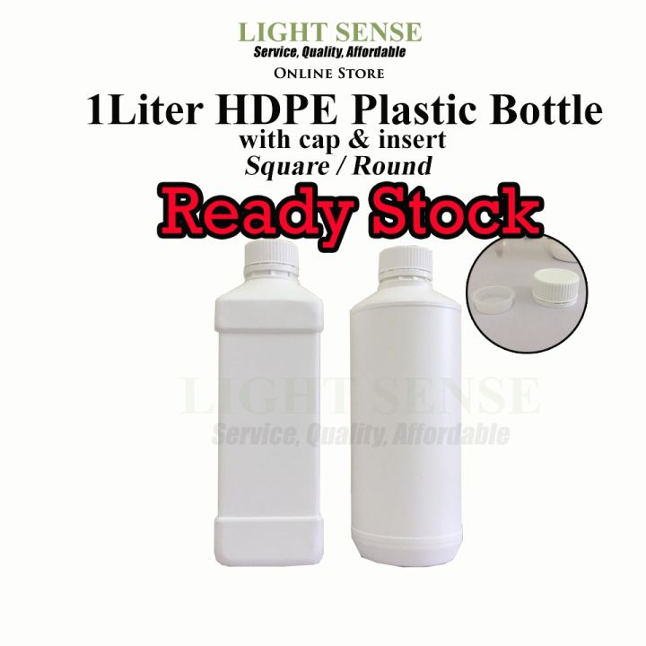 1Liter HDPE Plastic Bottle with Cap and Insert / Botol Kosong 1Liter ...
