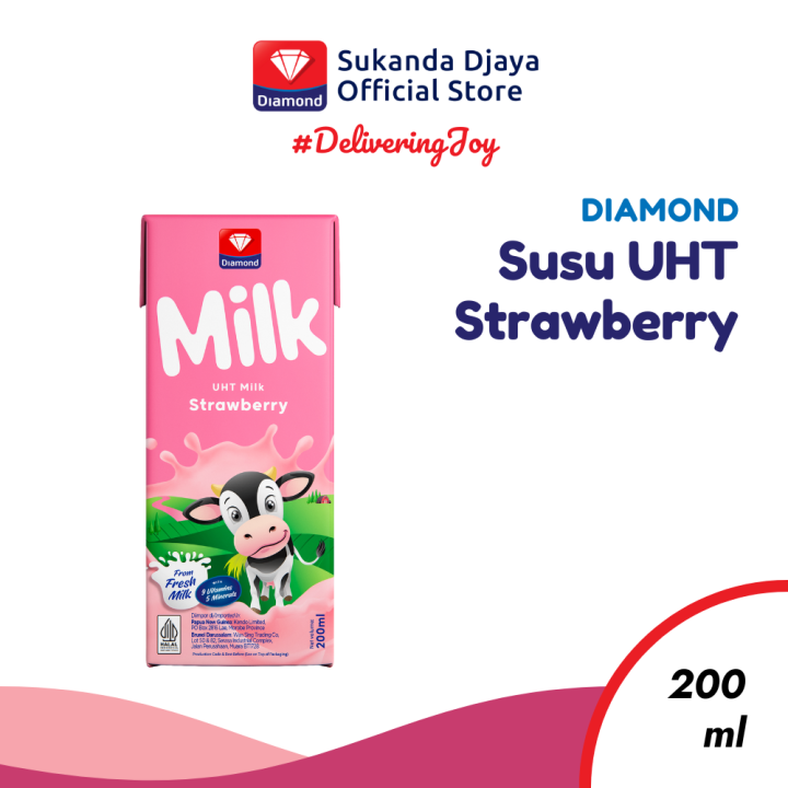 Diamond Milk Susu UHT Strawberry 200 ML | Lazada Indonesia
