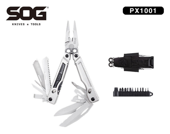SOG Multitool EDC Powerplay Multi-Tool, Sheath with Hex Bits Px1001N-Cp ...