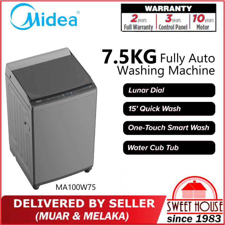 Midea MA100W75 7.5KG Fully Auto Washing Machine / Washer / Mesin Basuh ...