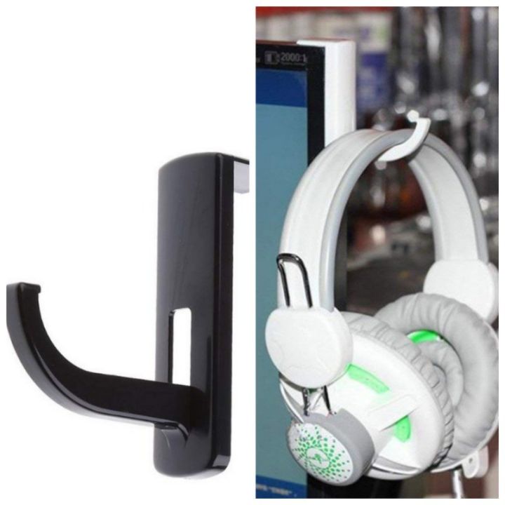 2Pcs Headphone Holder Black Headphone Headset Hanger Monitor Stand Wall ...