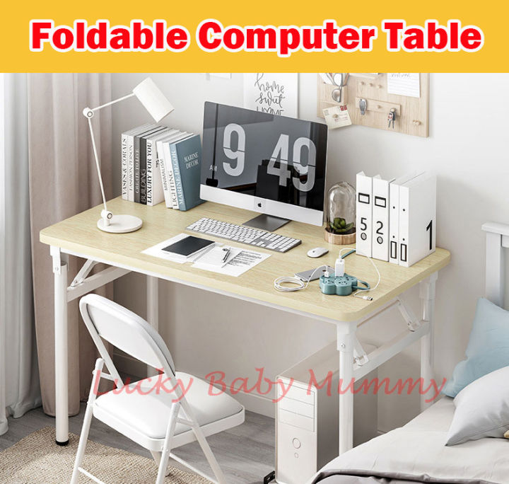 【Round leg Free Installation 】Foldable table / computer laptop study ...
