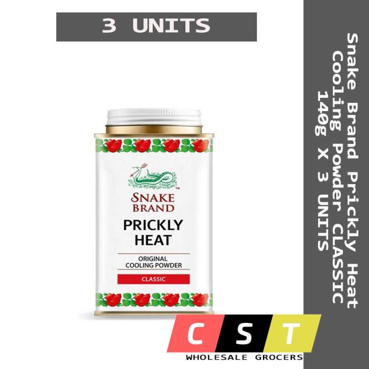 Snake Brand Prickly Heat Cooling Powder 140g X 3 Units | Lazada
