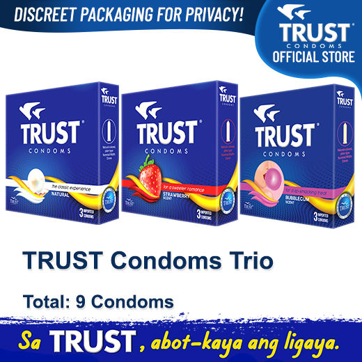 Trust Condoms TRIO - Strawberry, Bubble Gum, Natural | Lazada PH