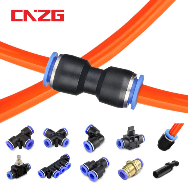 Pneumatic Fitting Pipe Air Connector Tube Quick Release Fittings Water Push In Hose Plastic 4/6 ...