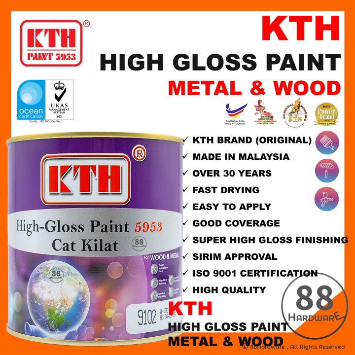 【FAST DRY】1L 5L KTH 5953 K-996 cat kayu kilat / cat anti karat besi ...