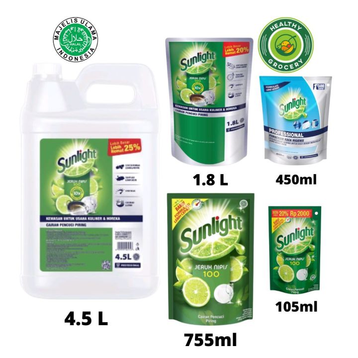 Sunlight Cairan Pencuci Piring / Sunlight Pembersih Kaca / Sunlight Professional / Sunlight ...