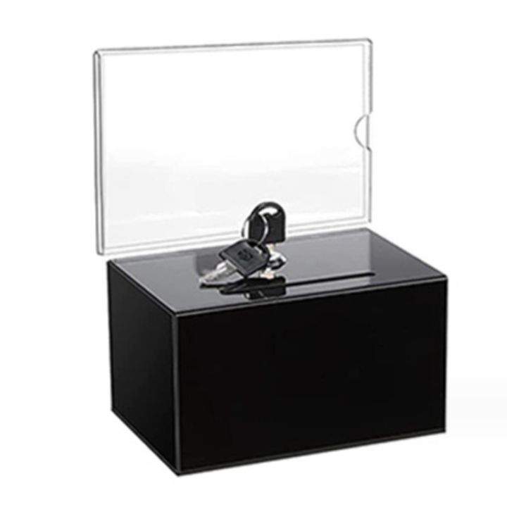 Acrylic Donation Suggestion Box Secure and Safe Tip Jars with Lock, for ...