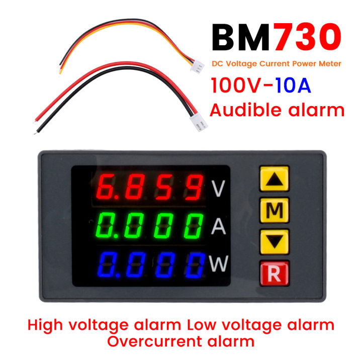 Bm730 Dc0-100v 10a 1000w Digital Voltmeter Ammeter Wattmeter Energy Meter Power Meter Voltage ...