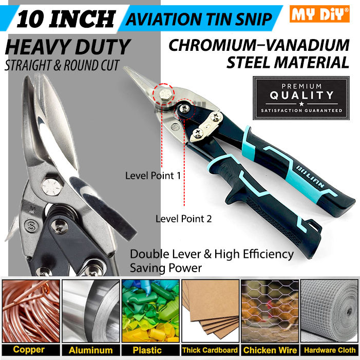 MYDIYHOMEDEPOT - BOLIAN 10" HEAVY DUTY CRV AVIATION TIN SNIP CUTTER ...