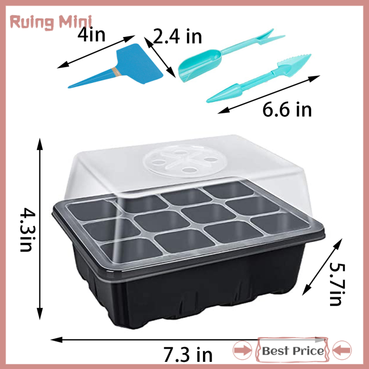 Ruing 10-Pack Seed Trays Seedling Starter Tray (12 Cells per Tray ...